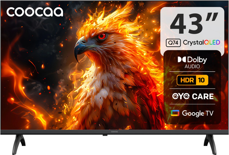 Coocaa 108 cm (43 inch) QLED Full HD Smart Google TV 2025 Edition with ...